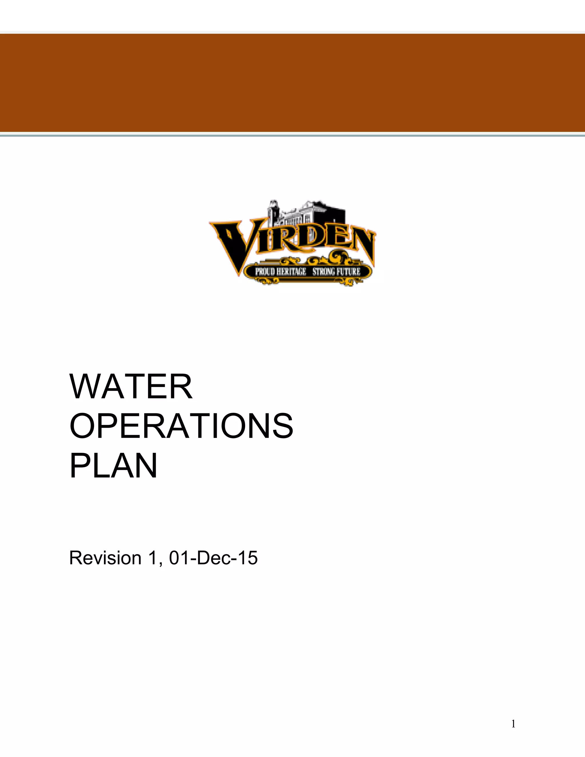 Water Operations Plan | PDF