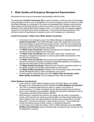 Water Operations Plan | PDF | Water Services | Home Utilities