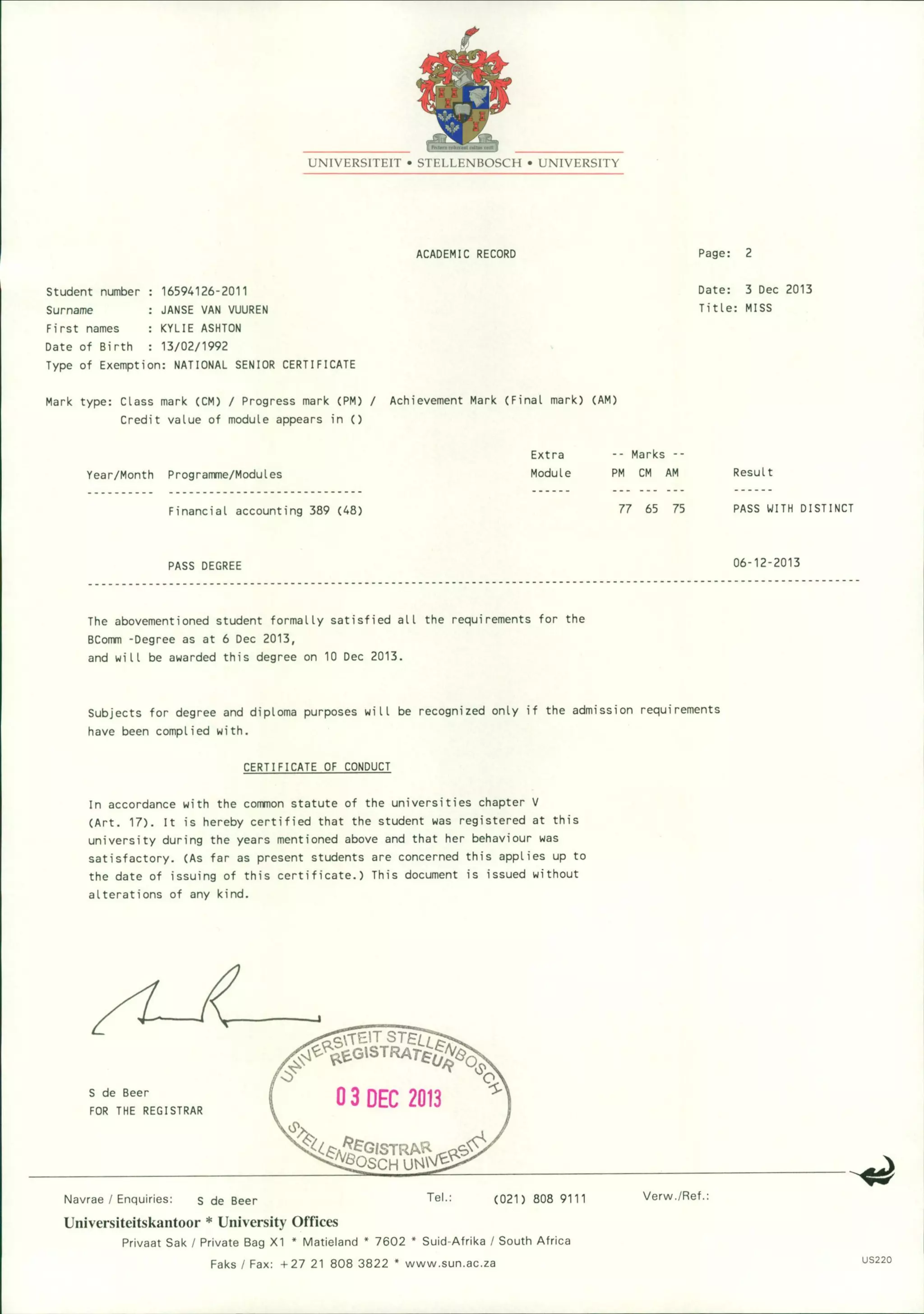 FINAL TRANSCRIPT | PDF