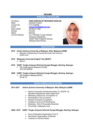 ANIS ZARIFAH BT MOHAMAD NORLAN | PDF | Islam | Religion & Spirituality