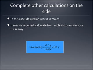 Before, Change, After (BCA) Tables for Stoichiometry | PPT