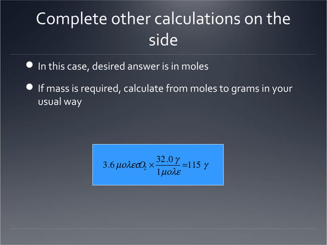 Before, Change, After (BCA) Tables for Stoichiometry | PPT
