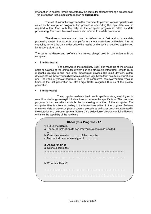 learn about computers how its work and operate | PDF