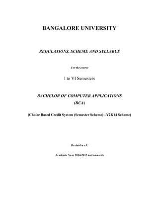 Bangalore University BCA Regulations | PDF