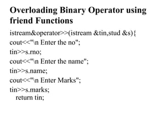 Bca 2nd Sem U-4 Operator Overloading | Ppt