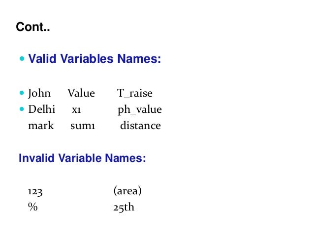 Datatypes And Variables In C Language