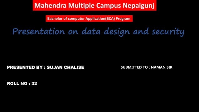 bca-presentation-by-sujan.pptx | Databases | Computer Software and Applications