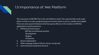 ASP.Net Technologies Part-1 | PPTX