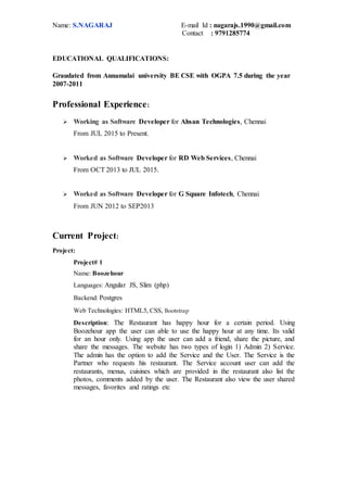 Nagaraj PHP Developer | DOCX