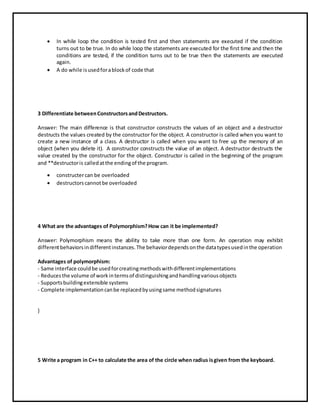 Bca2030 object oriented programming – c++ | DOCX