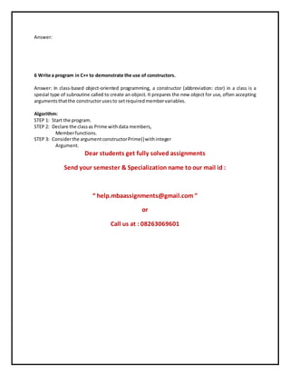 Bca2030 object oriented programming – c++ | DOCX