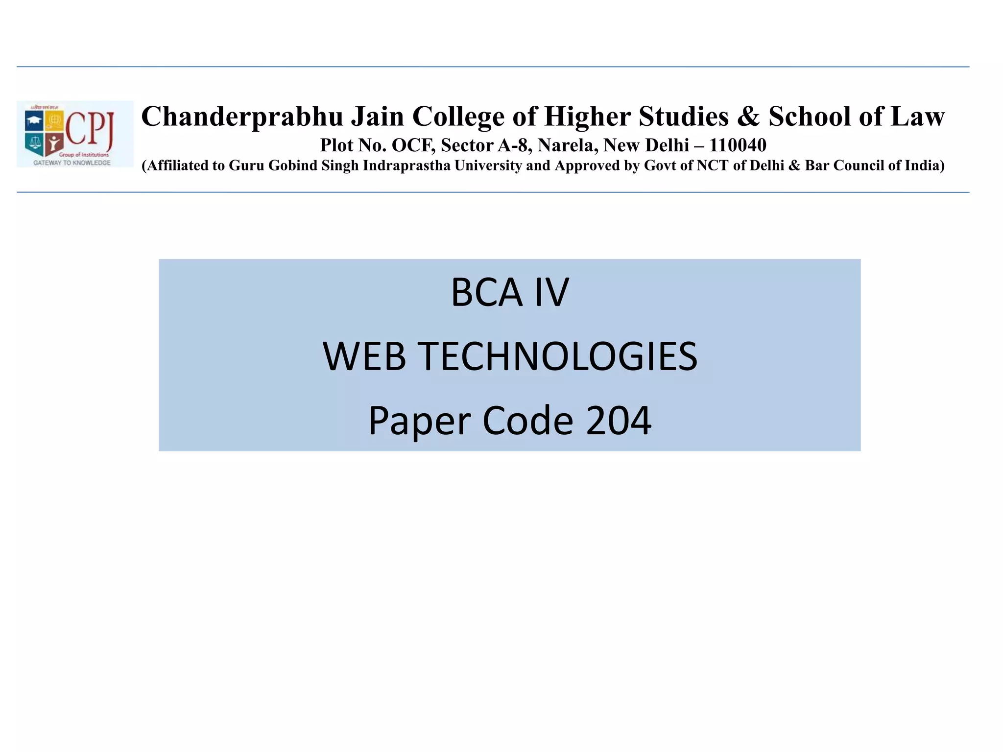 Web Technologies | PDF