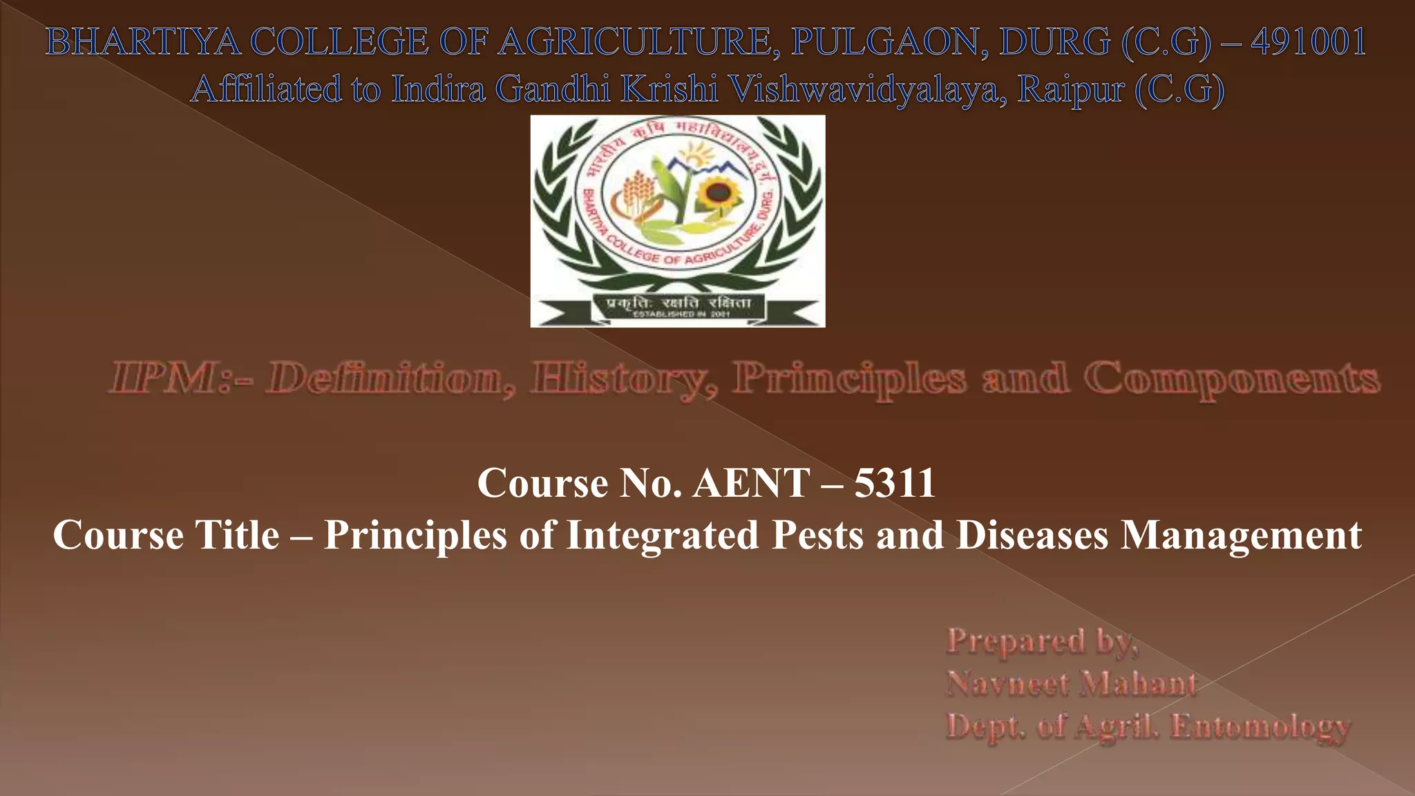 Ipm Integrated Pest Management Pptx