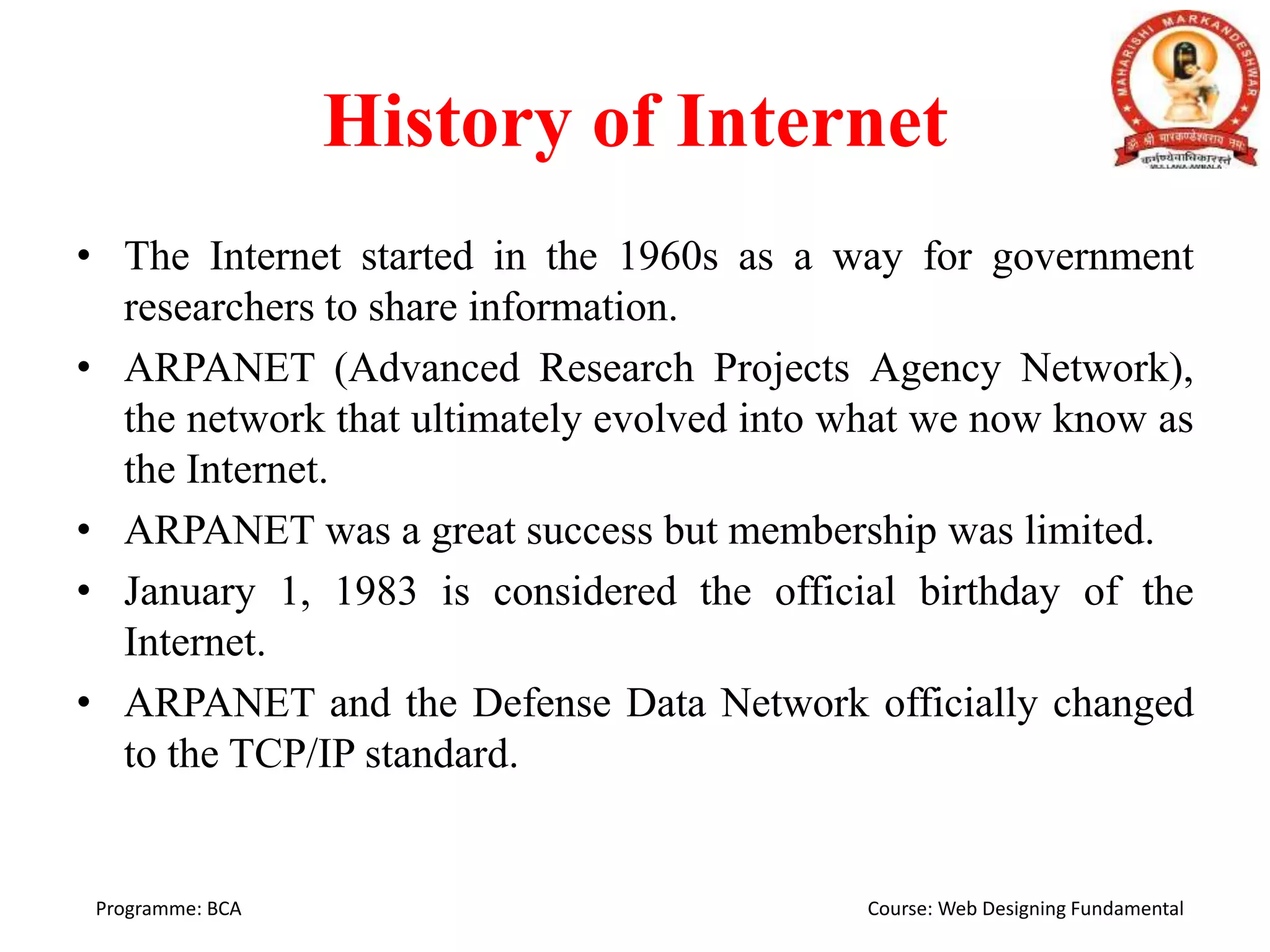 Introduction of internet | PPTX