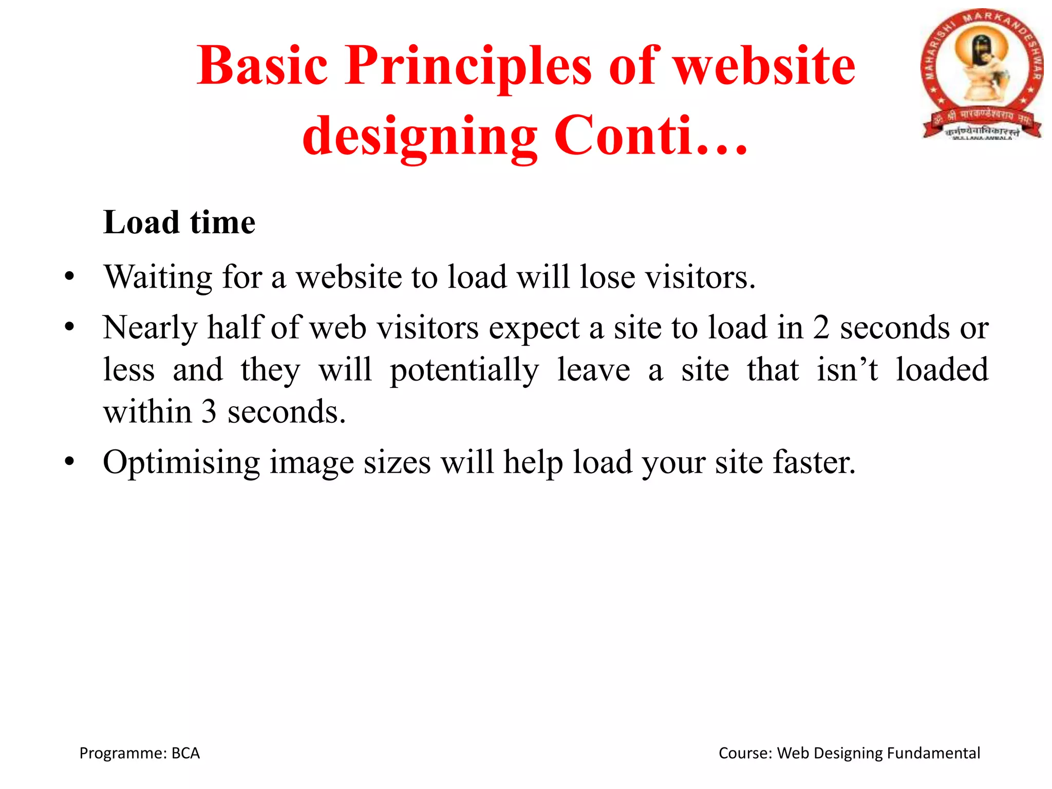 Basic Principles of website designing | PPTX