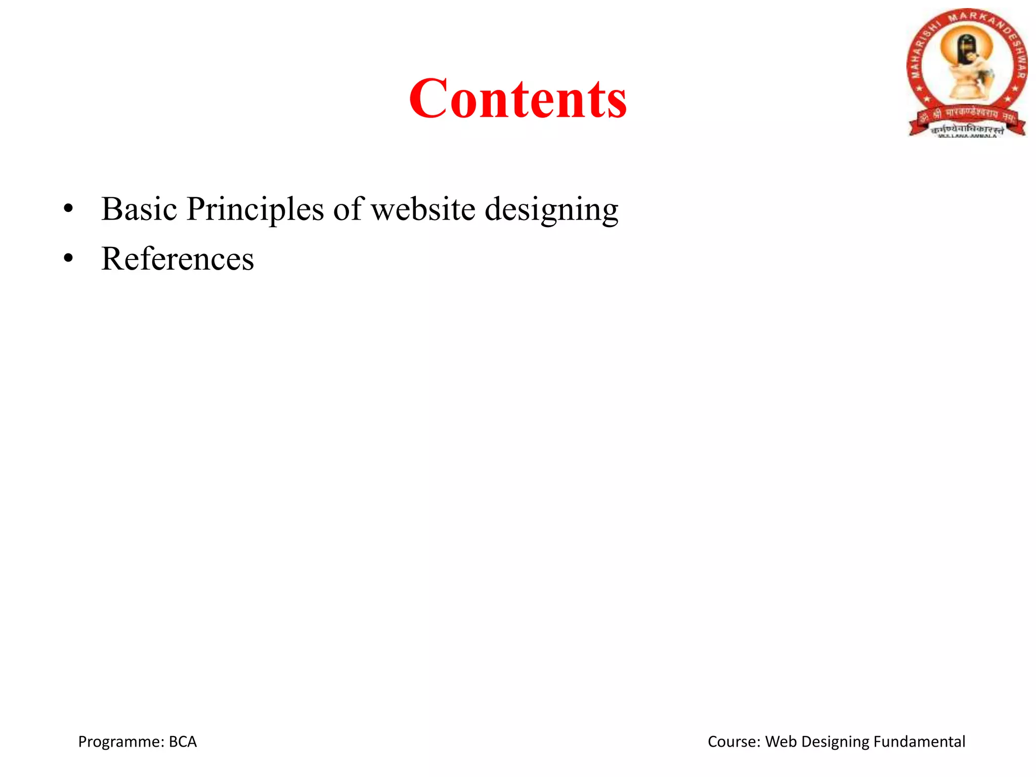 Basic Principles of website designing | PPTX