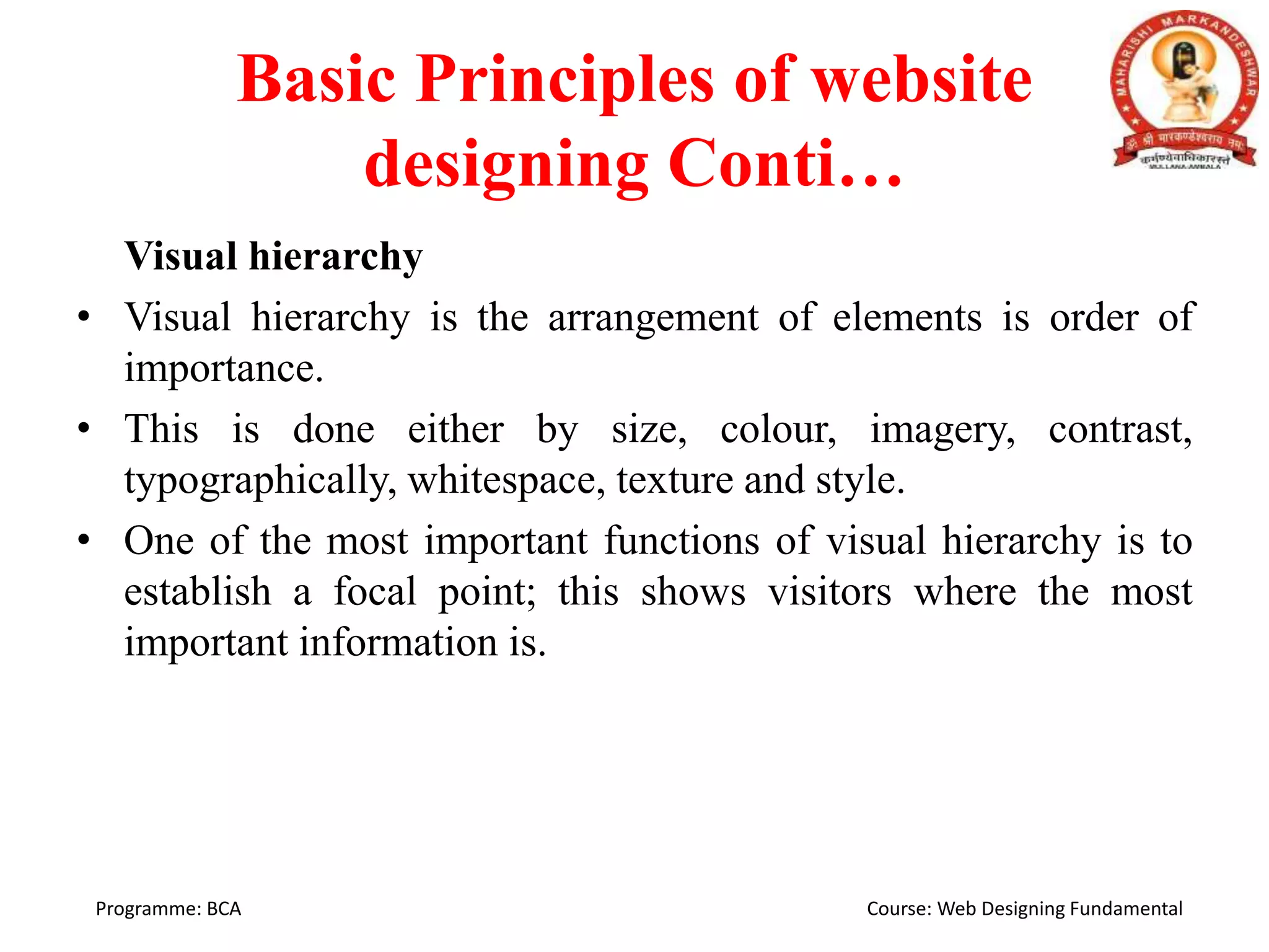 Basic Principles of website designing | PPTX