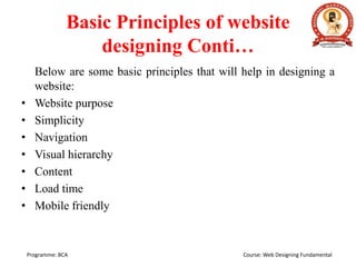 Basic Principles of website designing | PPTX