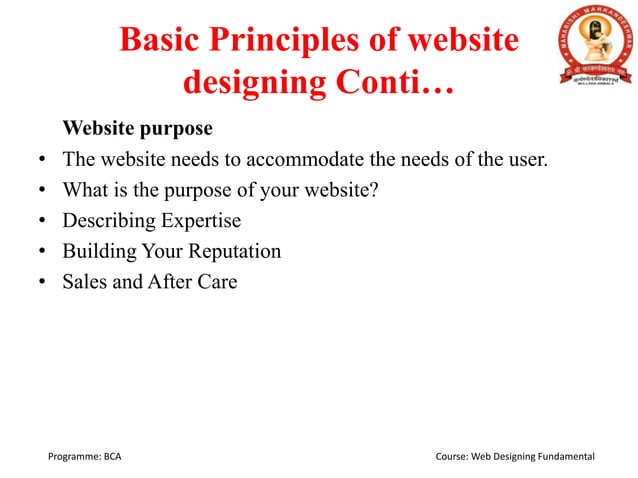 Basic Principles of website designing | PPT