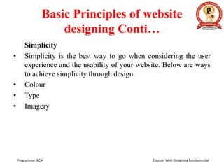 Basic Principles of website designing | PPTX