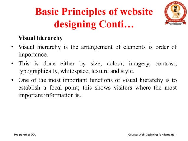 Basic Principles of website designing | PPT