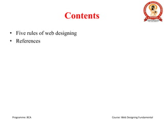 Five rules of web designing | PPTX