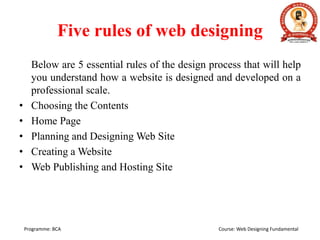Five rules of web designing | PPTX
