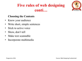 Five rules of web designing | PPTX
