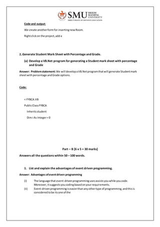 Bca 5050 visual programming – practical | DOCX | Operating Systems ...