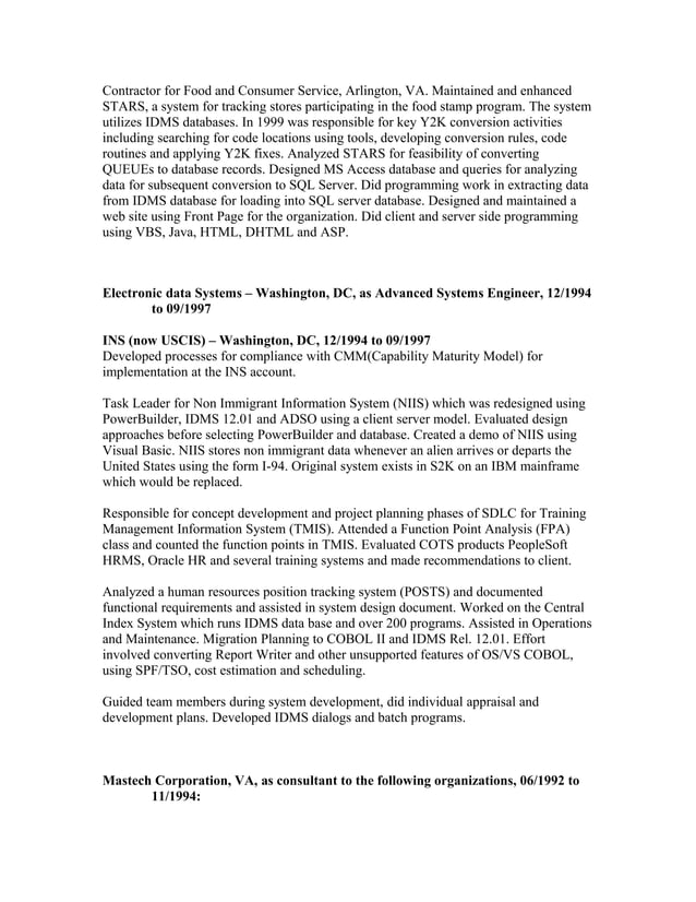 ResumeVN | DOC | Databases | Computer Software and Applications