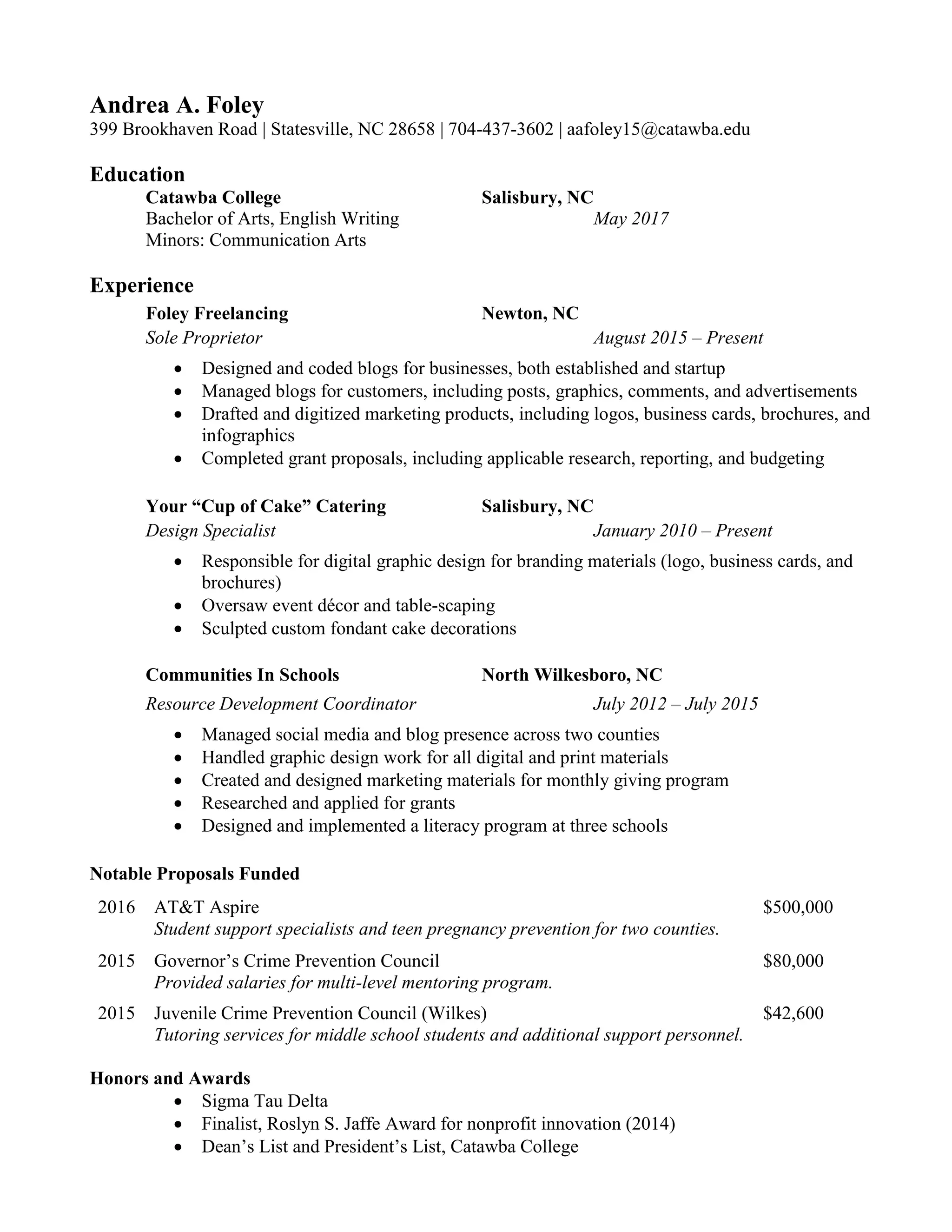 aafoleyresume | PDF