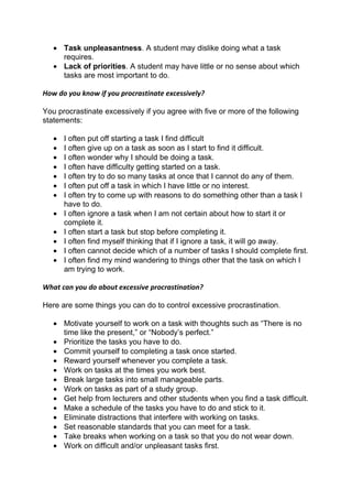 Study Skills (Word) | DOC | College Planning | College Education