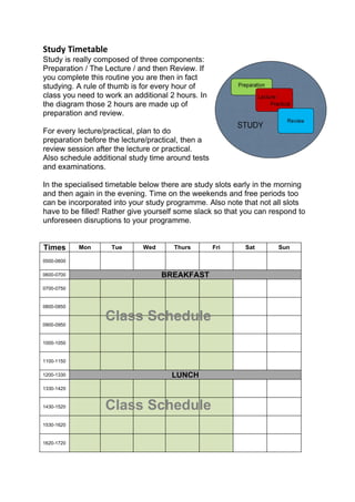 Study Skills (Word) | DOC | College Planning | College Education