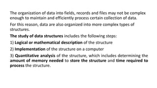 BCA DATA STRUCTURES INTRODUCTION AND OVERVIEW SOWMYA JYOTHI | PDF