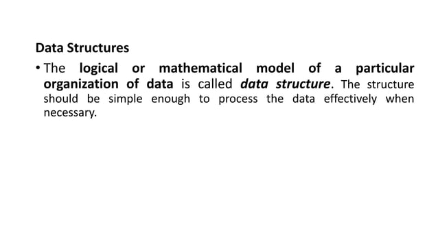 BCA DATA STRUCTURES INTRODUCTION AND OVERVIEW SOWMYA JYOTHI | PDF ...