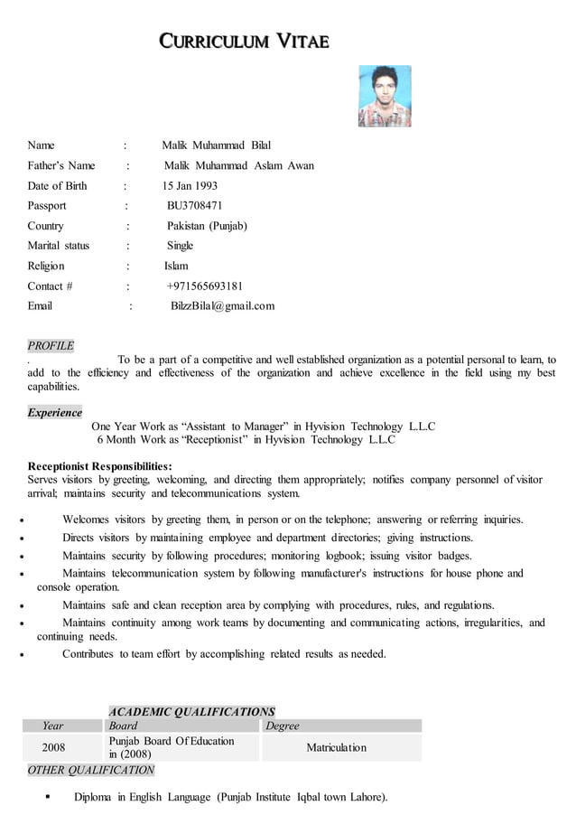 Bilal CV - Copy | DOCX