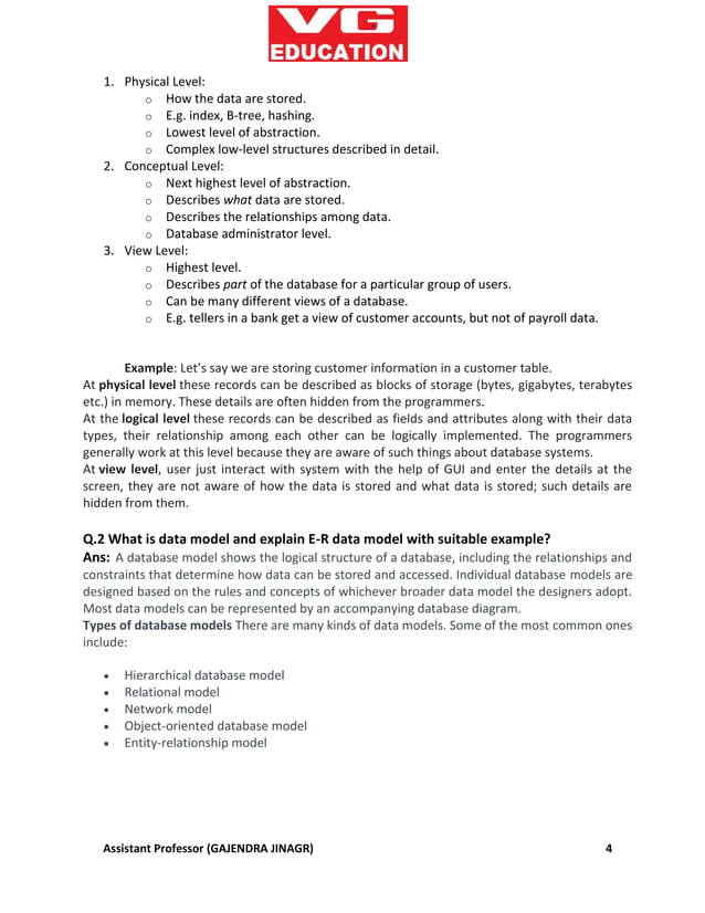 Bca examination 2016 dbms | PDF