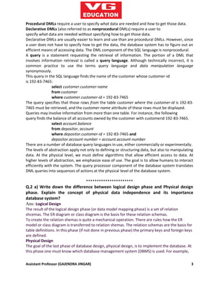 Bca examination 2017 dbms | PDF