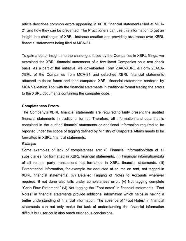 Avoiding Common Errors in XBRL Financial Statements | PDF | Stocks and ...