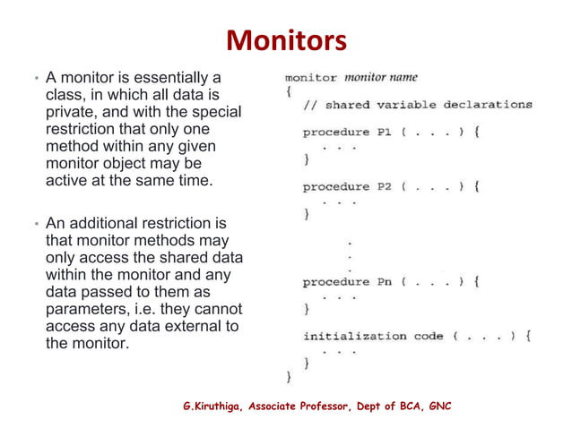 operating System notes ipc monitor Processor and Process | PPT