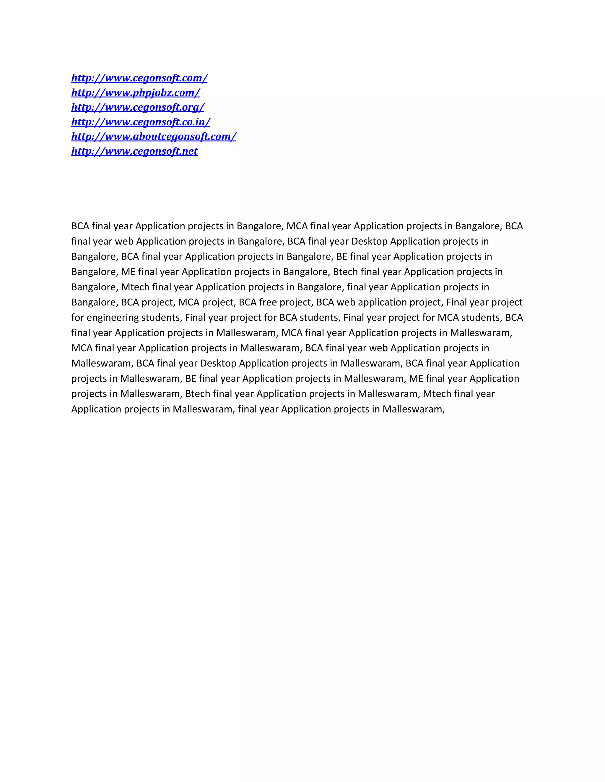 Bca projects in bangalore | DOCX