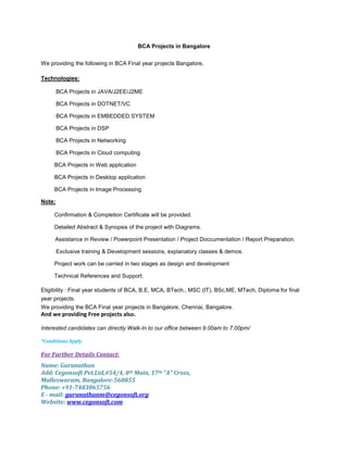 Bca projects in bangalore | DOCX