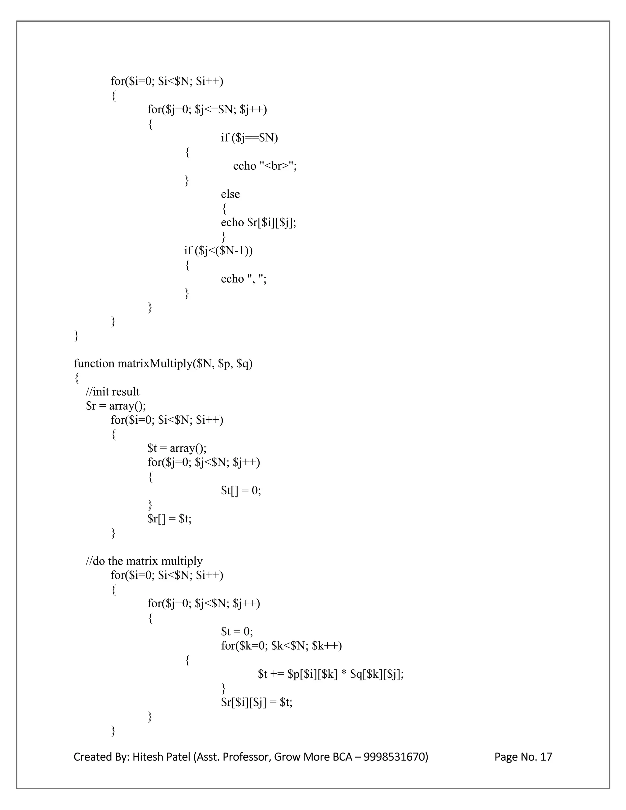 Bca sem 6 php practicals 1to12 | PDF