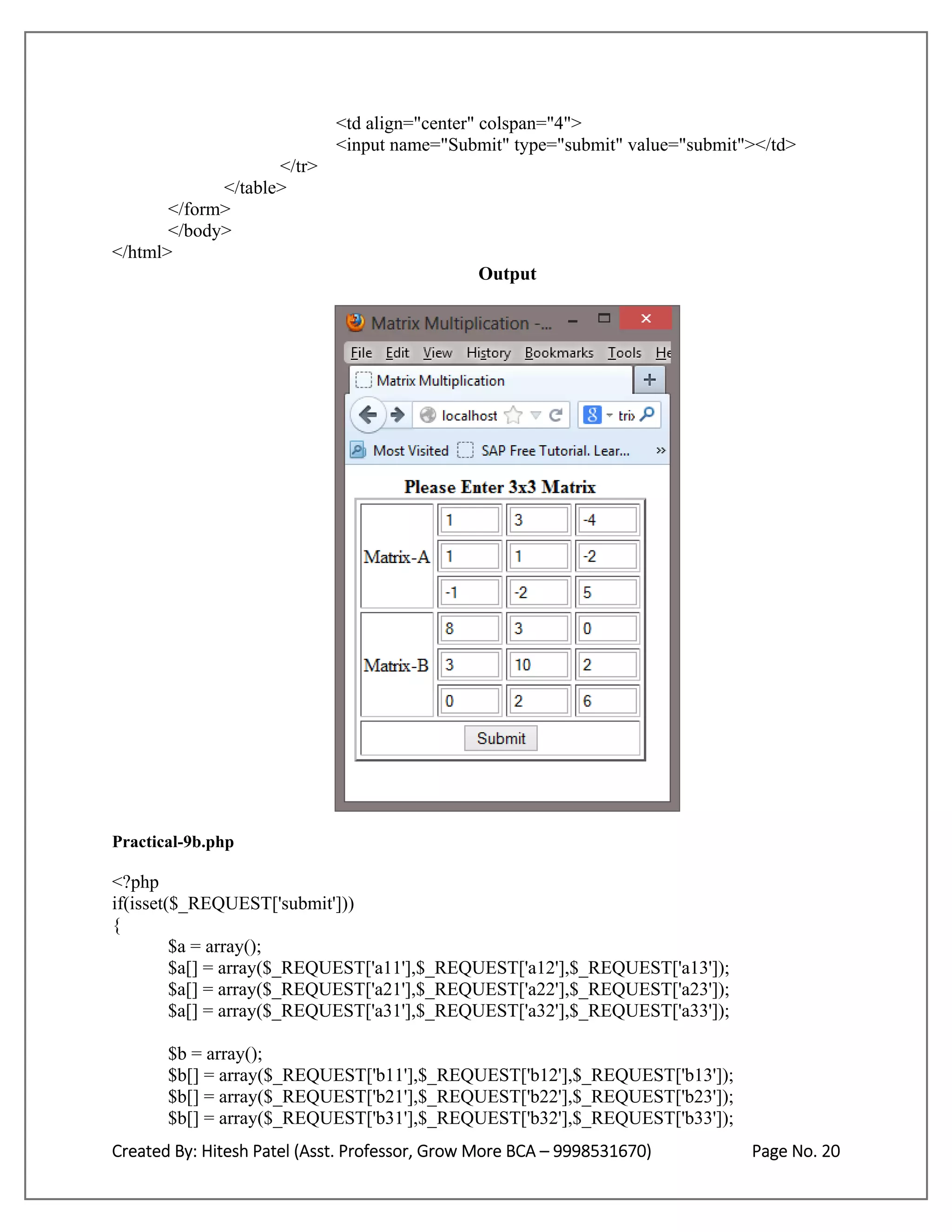 Bca sem 6 php practicals 1to12 | PDF