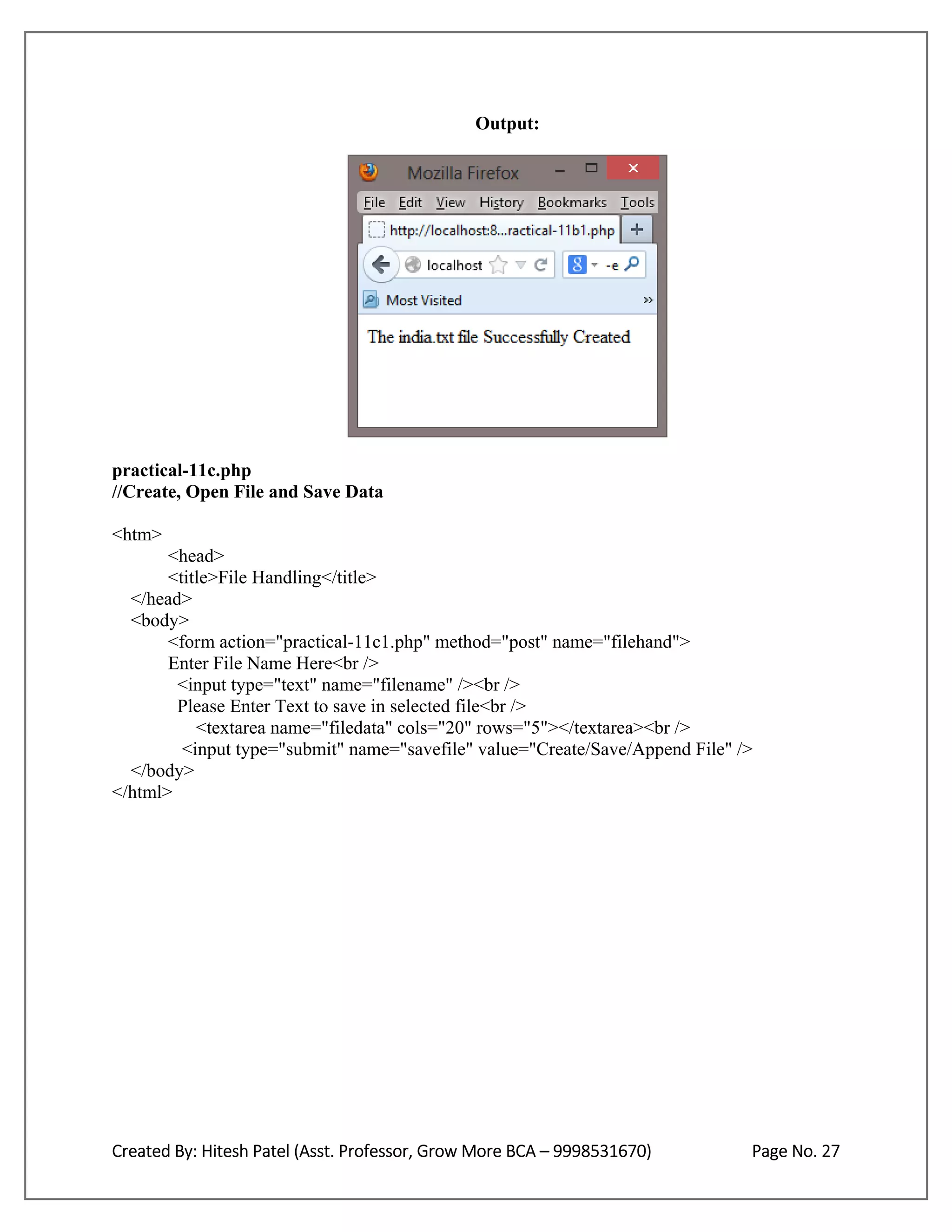 Bca sem 6 php practicals 1to12 | PDF