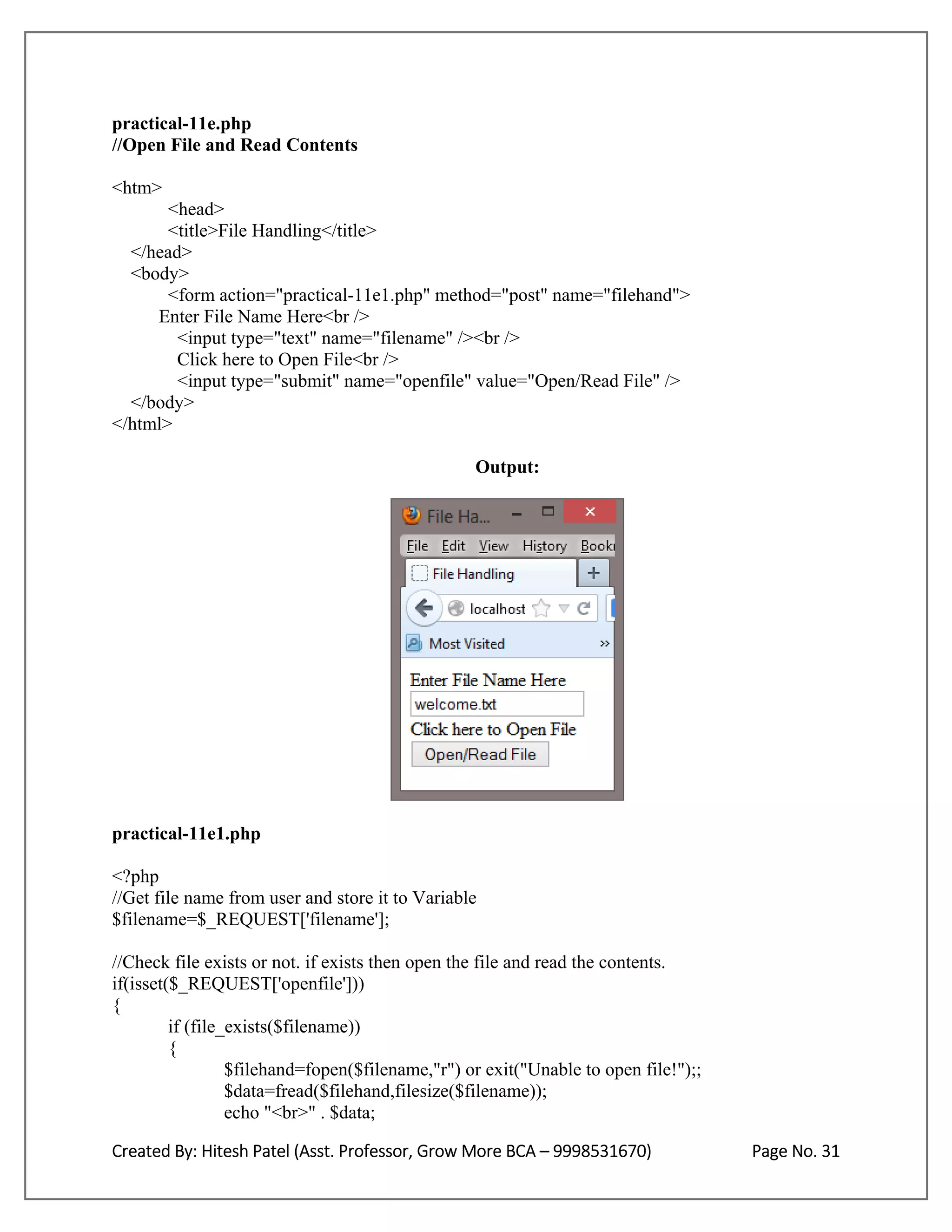 Bca sem 6 php practicals 1to12 | PDF