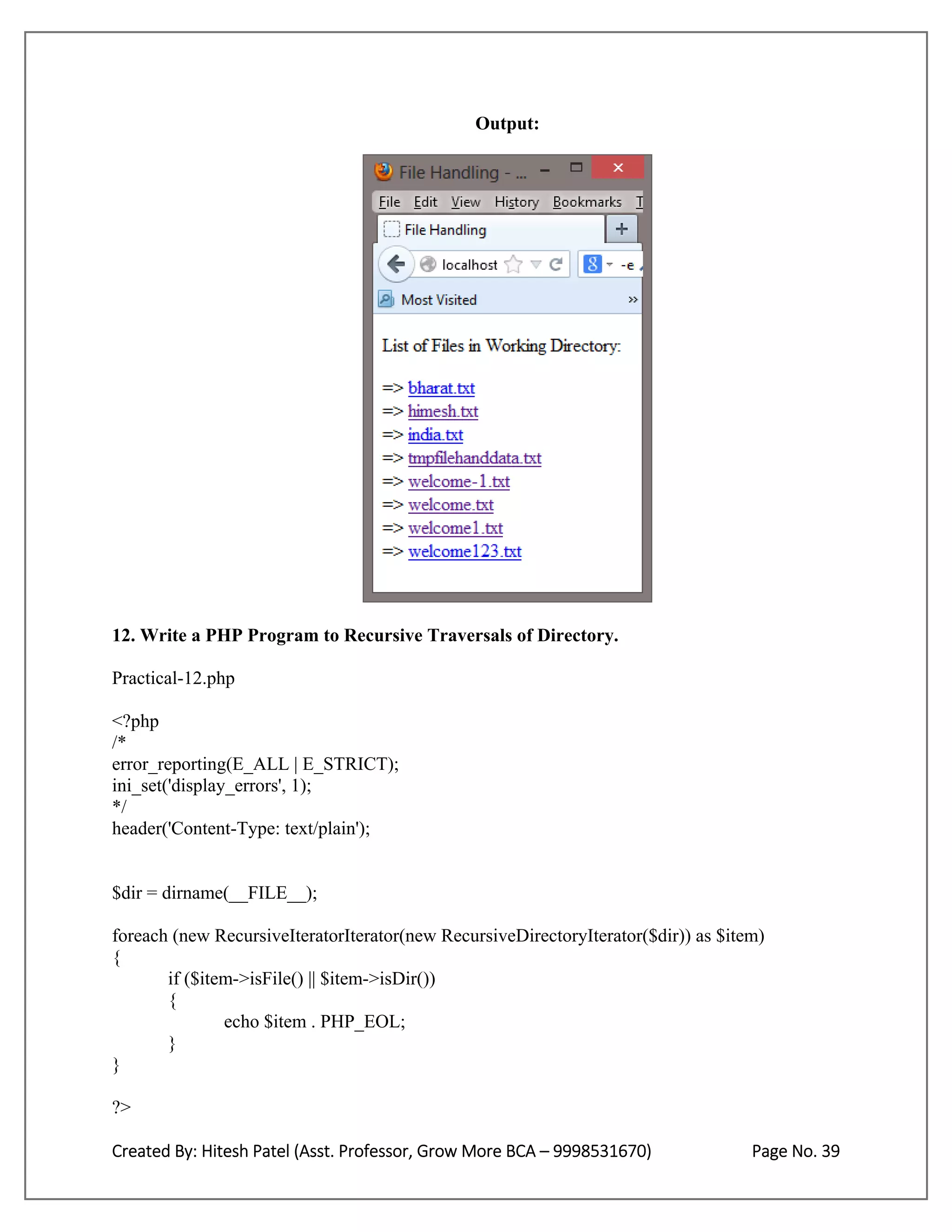 Bca sem 6 php practicals 1to12 | PDF