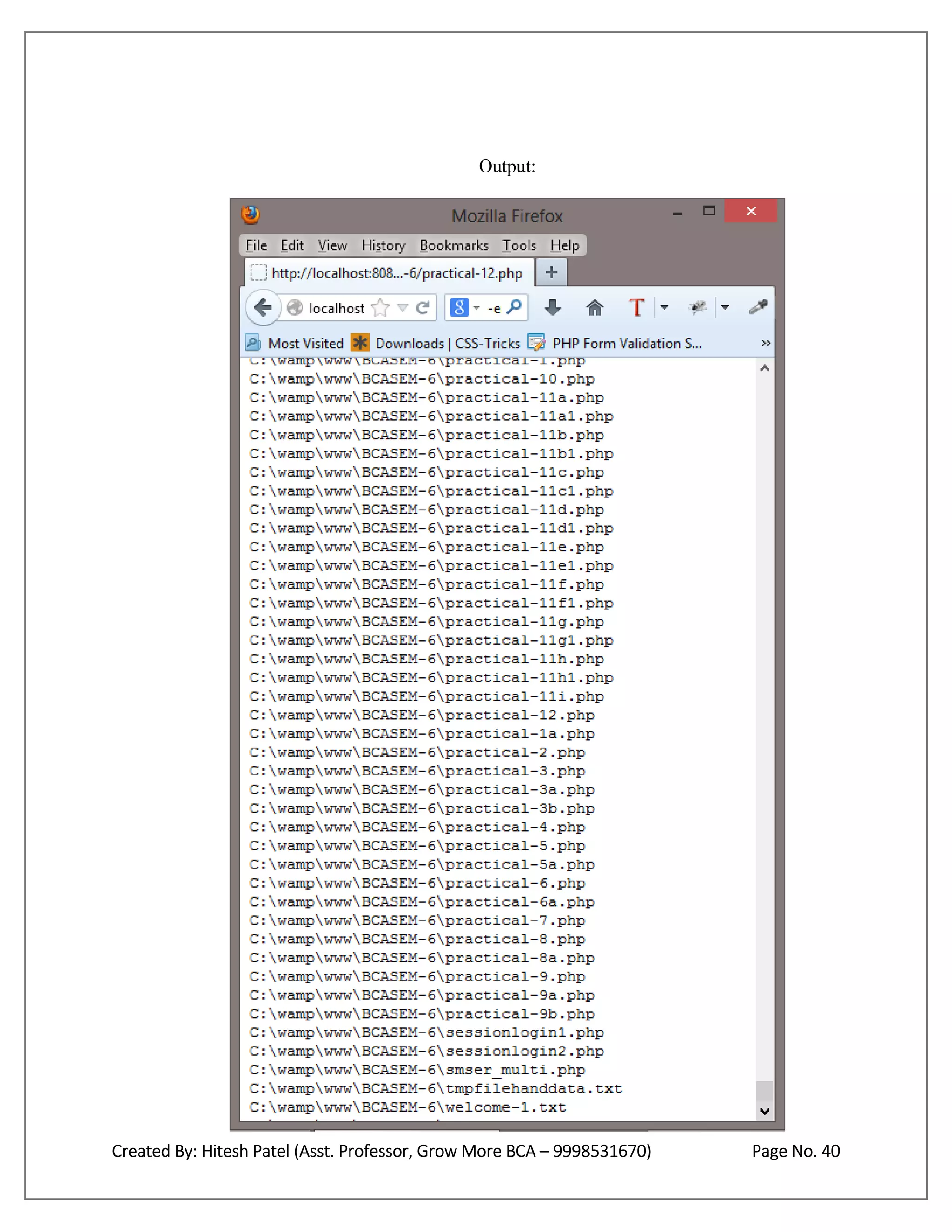 Bca sem 6 php practicals 1to12 | PDF