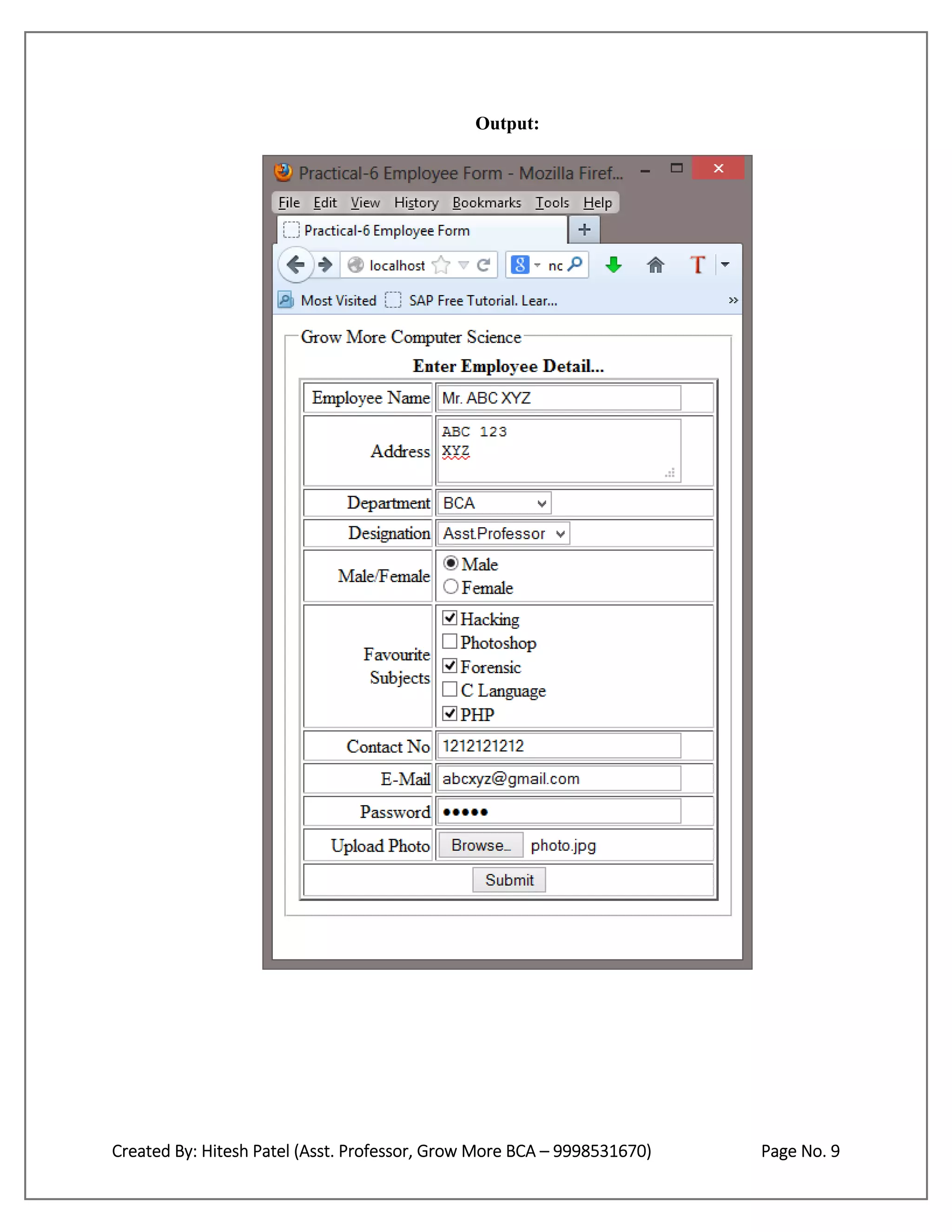 Bca sem 6 php practicals 1to12 | PDF
