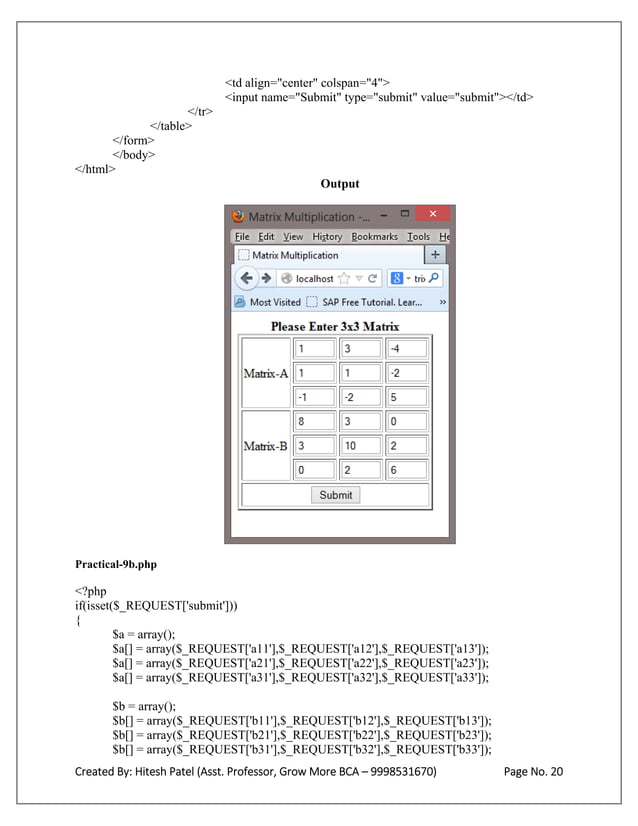 Bca sem 6 php practicals 1to12 | PDF